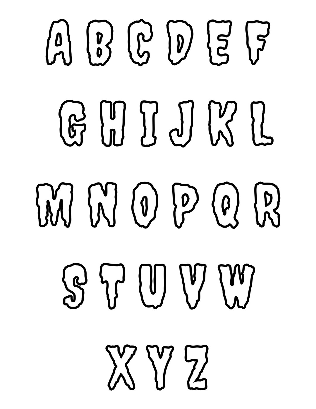 Horror Halloween Creepy Font Numbers and Letters Crafts Instant Digital ...