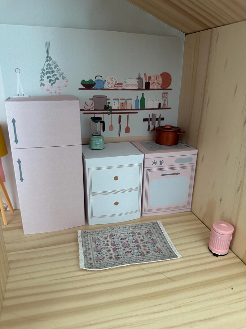 Creative Dollhouse Paper Furniture | Kitchen Template PDF | Fun Paper ...