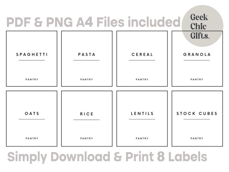 Minimalist Baking Pantry Labels – Digital Download - Modern Printable ...