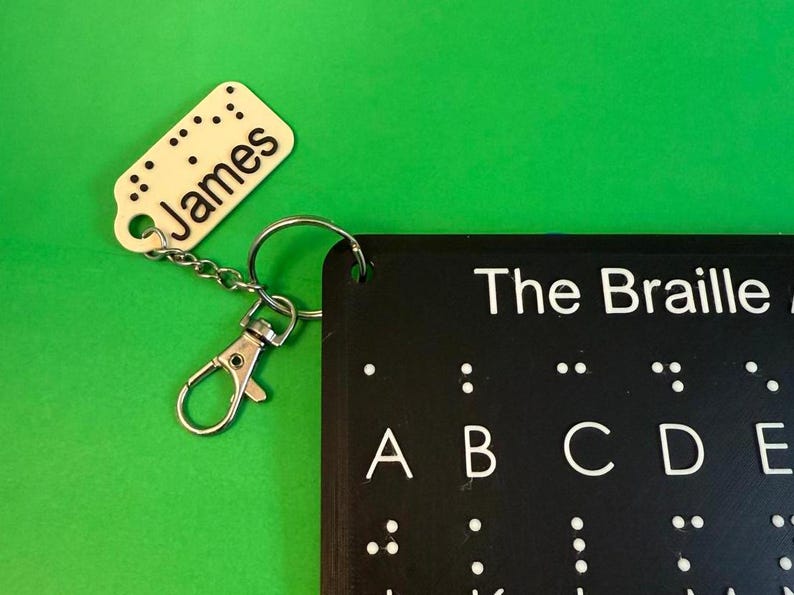 Braille Alphabet Board With Personalized Custom Name Keychain - Etsy