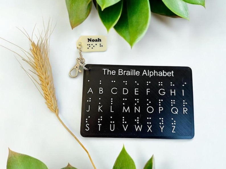 Braille Alphabet Board With Personalized Custom Name Keychain - Etsy