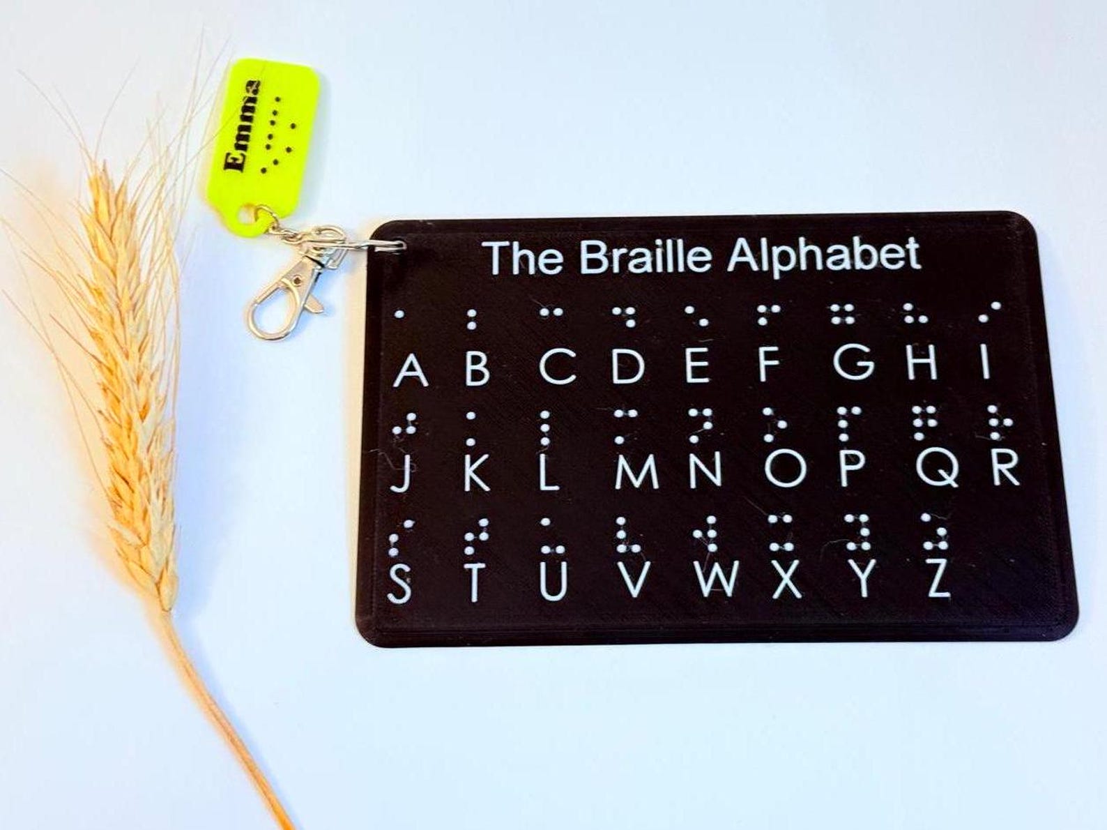 Braille Alphabet Board With Personalized Custom Name Keychain - Etsy