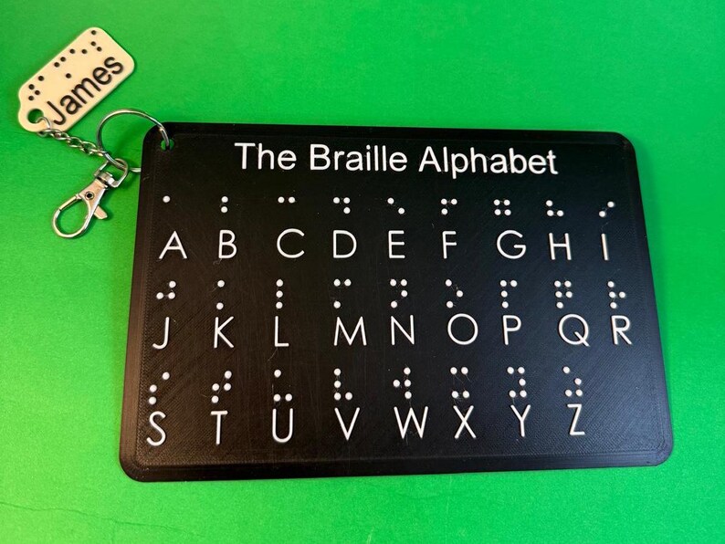 Braille Alphabet Board With Personalized Custom Name Keychain - Etsy