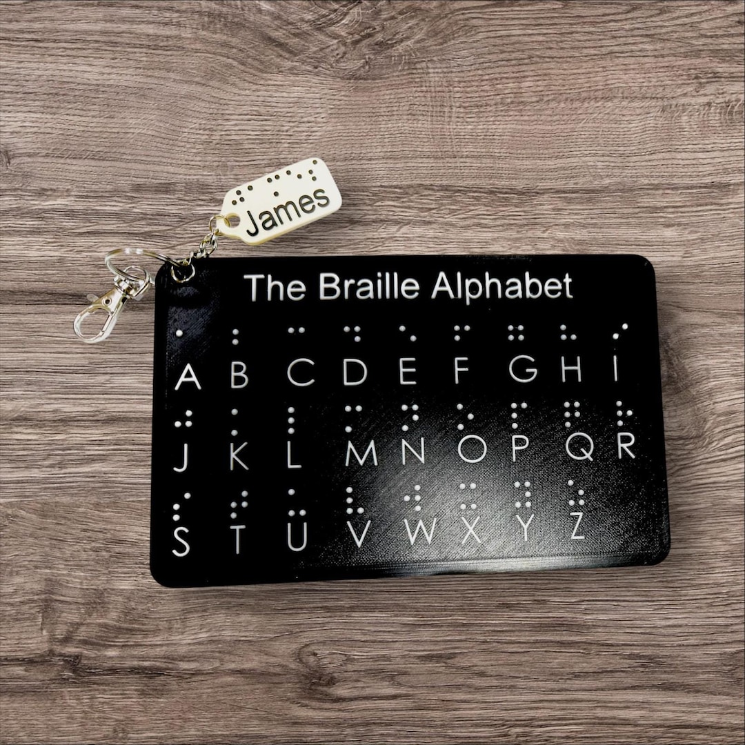 Braille Alphabet Board With Personalized Custom Name Keychain - Etsy