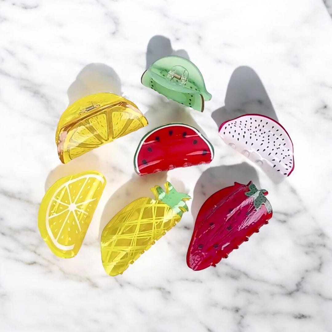 Custom Kids' Fruit Hair Claws - Colorful Hair Clips in 6 Juicy Styles ...