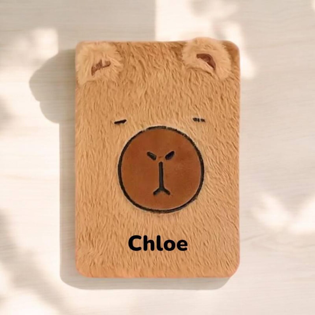 Personalized Bear Plush Notebook – Custom Name Furry Journal – Cute ...