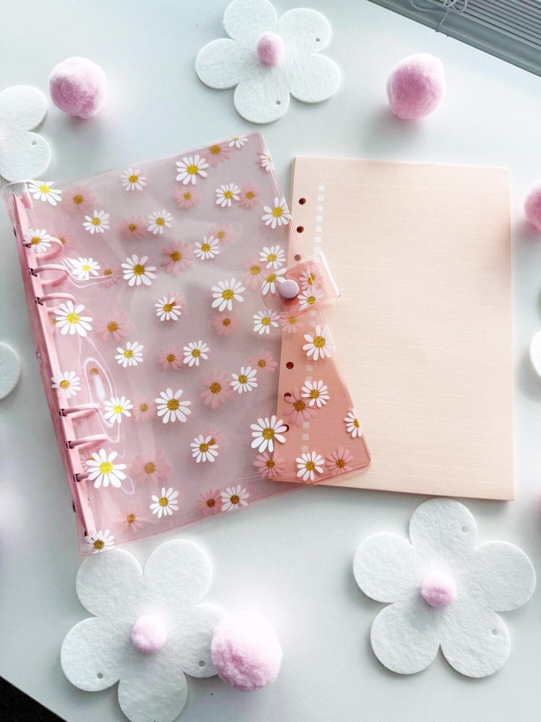 Cute Daisy A5 Notebook Cover | Durable PP Planner Binder | Available in ...