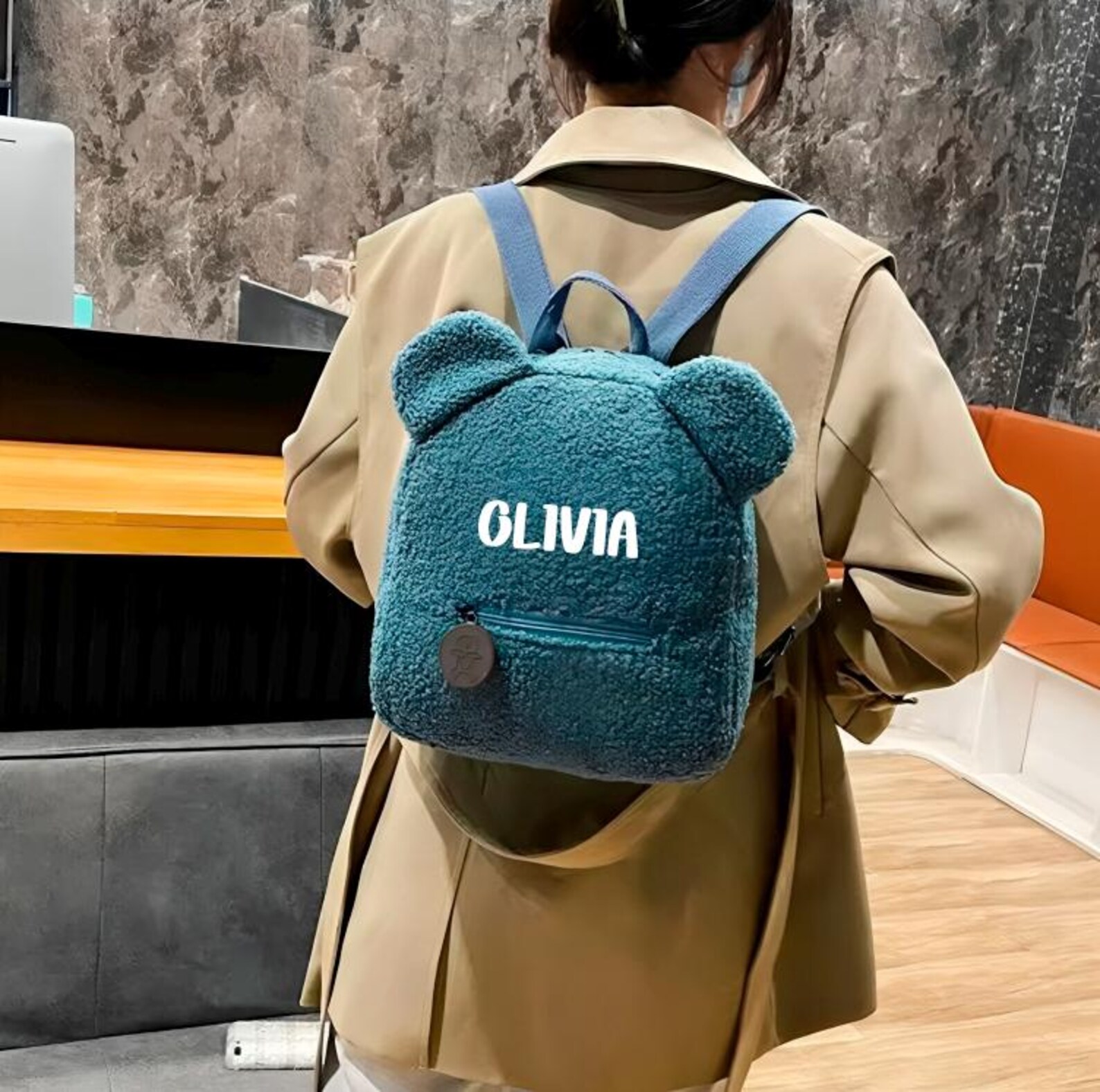 Personalized Teddy Bear Backpack - Custom Name Plush Backpack for Kids ...