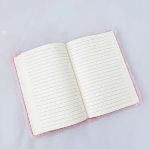 Custom Kids' Pink Fluffy Cat Notebook - Personalized Soft Cover Journal ...