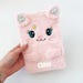 Custom Kids' Pink Fluffy Cat Notebook - Personalized Soft Cover Journal ...