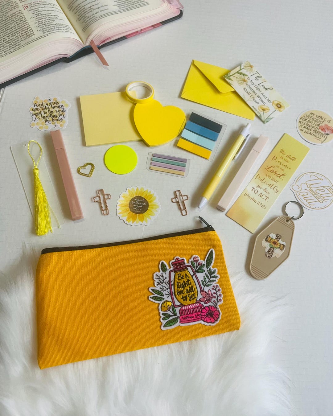 Bible Study Kit | Bible Pouch Bag | Bookmark Sticker | Faith Based ...