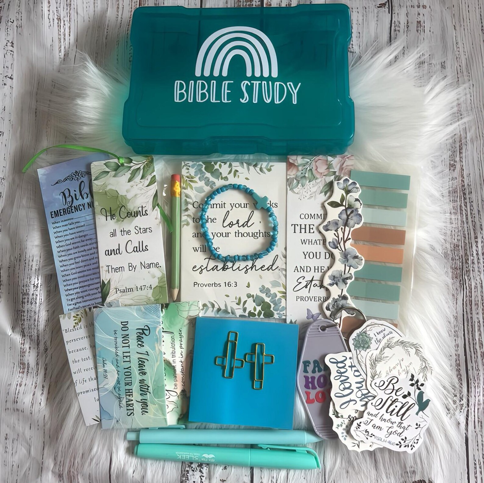 Stationary Bible Study Box | Bible Accessories | Faith Based Bible Study | Christian Study Kit ...