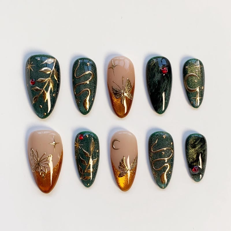 Press Goth on Nails - Etsy