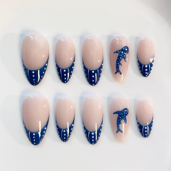 Whale Shark Nails - Etsy