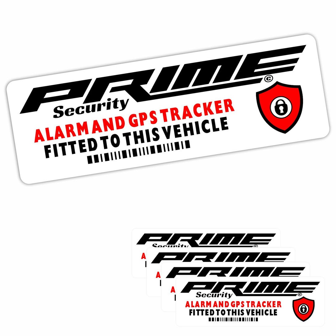 4 X Stickers Prime GPS Tracker Alarm Warning Vehicle Protection ...