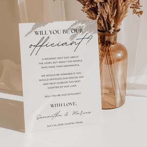 Officiant Proposal, Will You Be Our Officiant Printable Card, Wedding ...