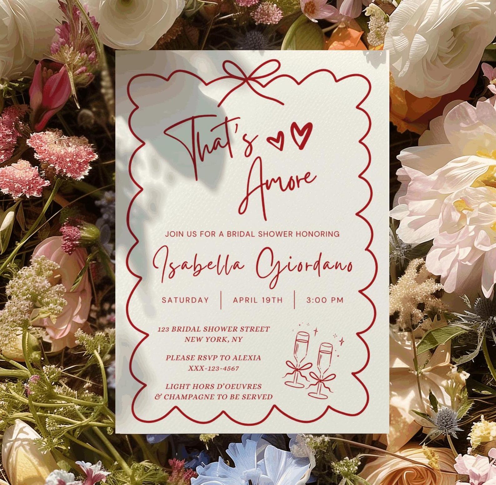 That's Amore Invitation, Italian Theme Bridal Shower Invitation ...