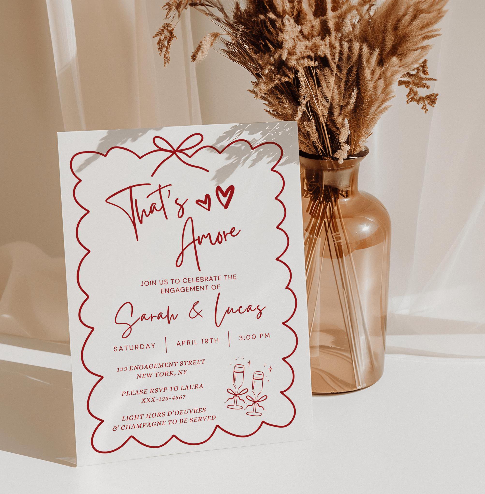 That's Amore Invitation, Italian Theme Bridal Shower Invitation ...