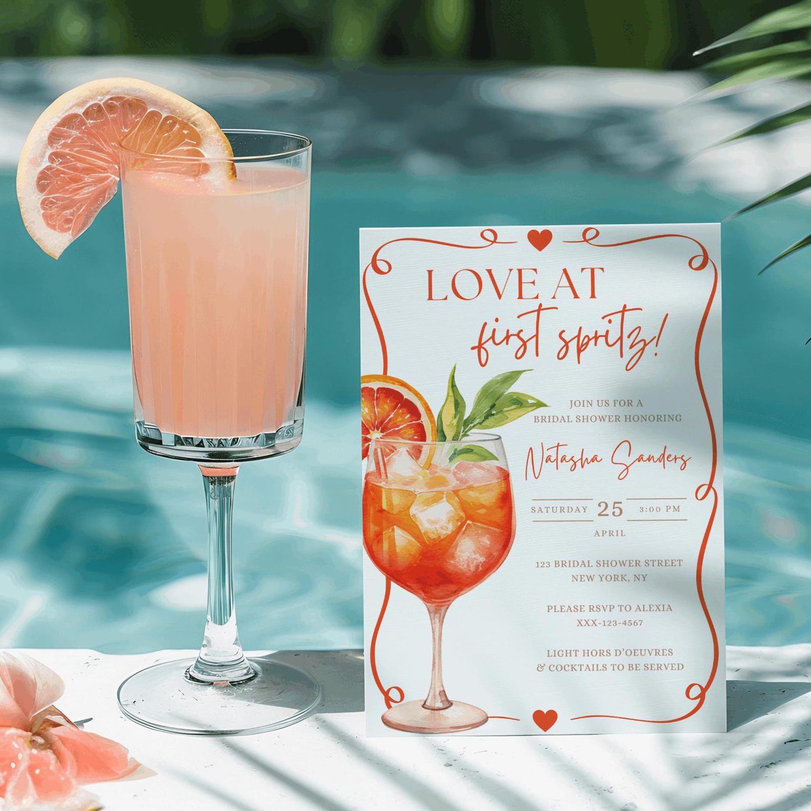 Aperol Spritz Bridal Shower Invitation, Italian Theme (printable ...