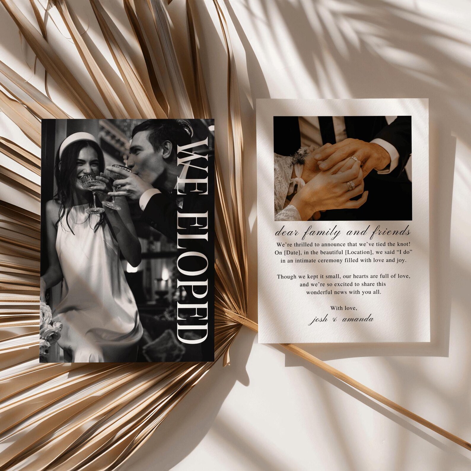 Elopement Announcement, We Eloped Card, Elopement, Photo Elopement ...