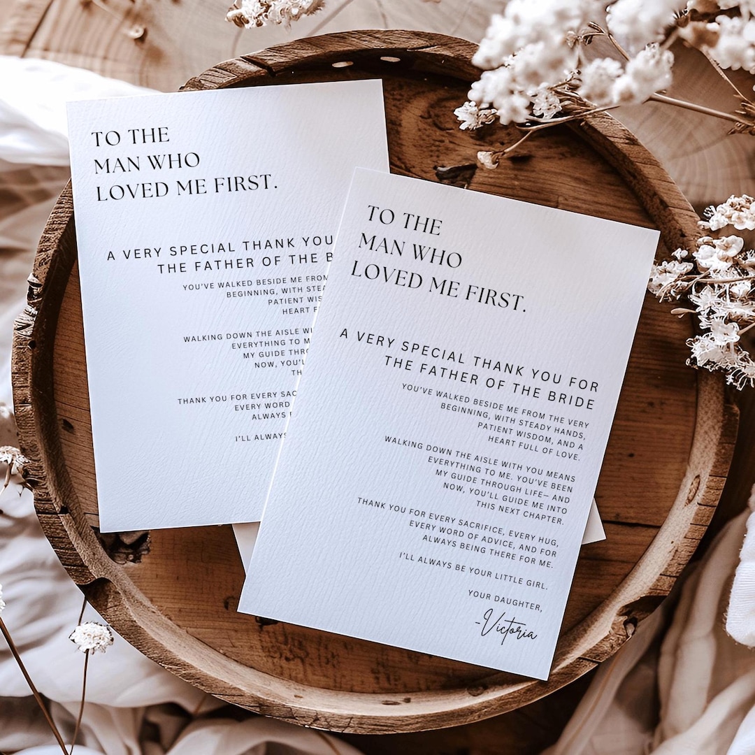 Father of the Bride Gift Card, Wedding Thank You (editable Template) - Etsy