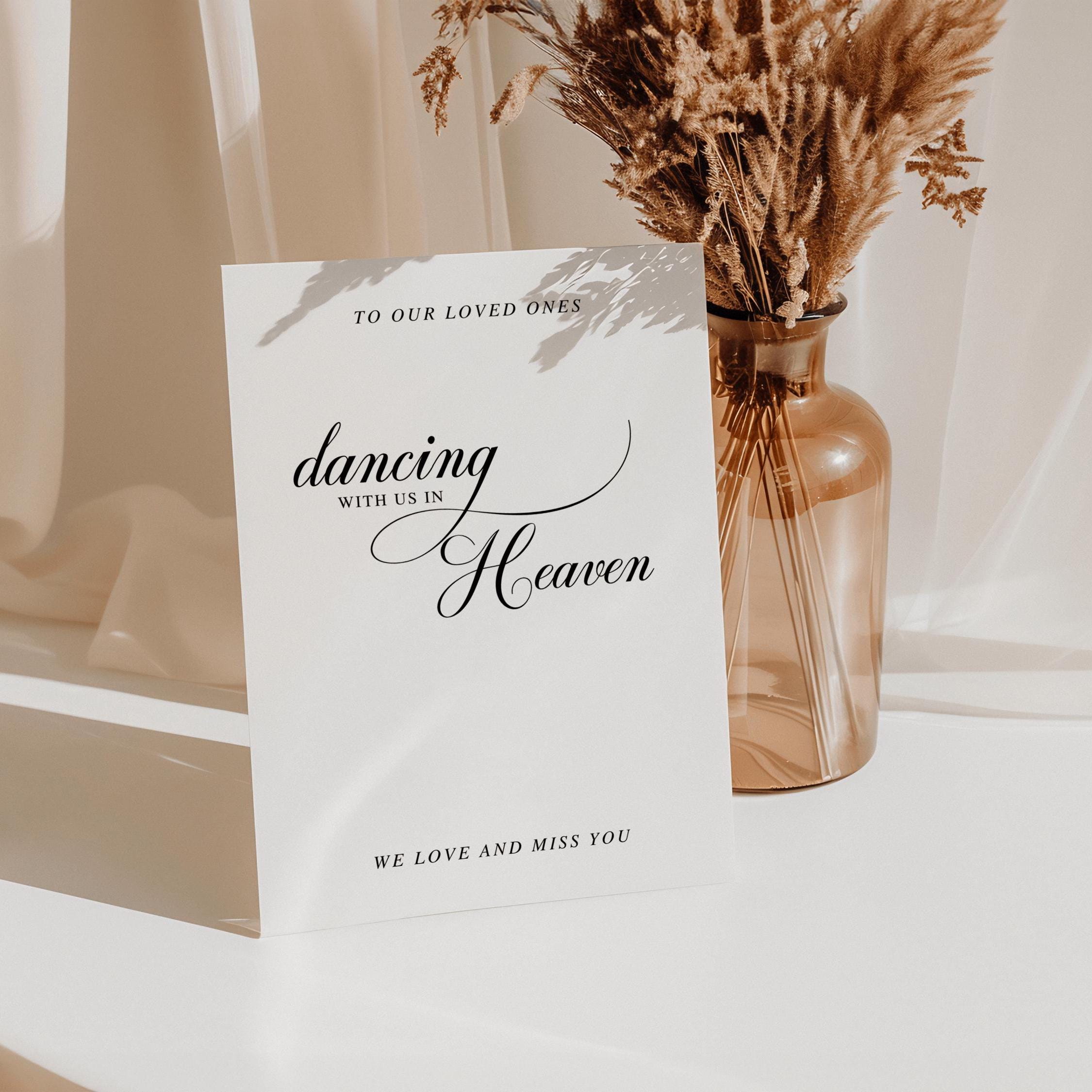 Wedding Memorial Sign, Memory Table Sign, to Our Loved Ones Dancing ...