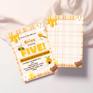 Bee Themed Party, Birthday Party Invite, Birthday Invitation, Children ...