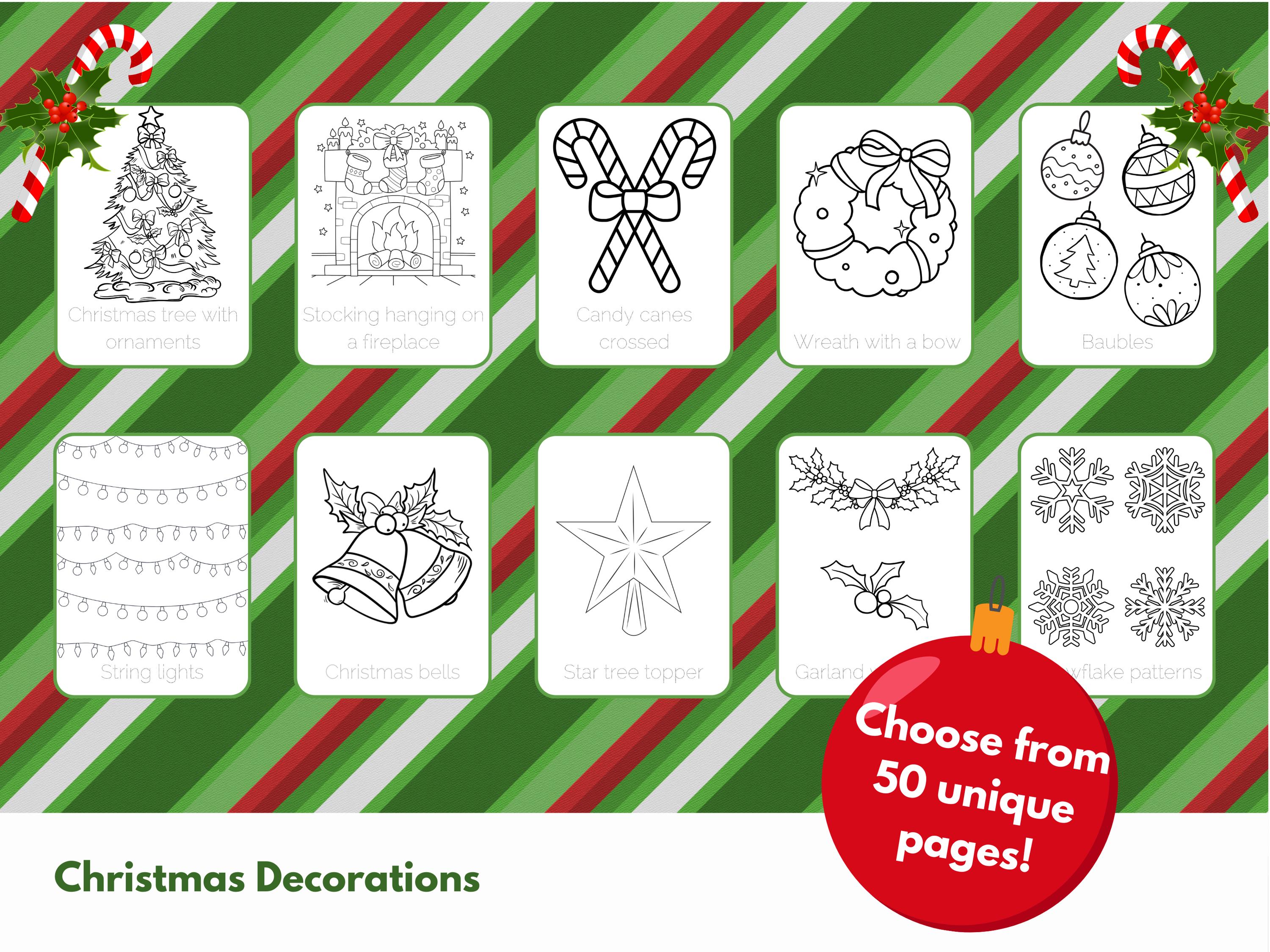 Fun Christmas Coloring Pages for Kids - Etsy
