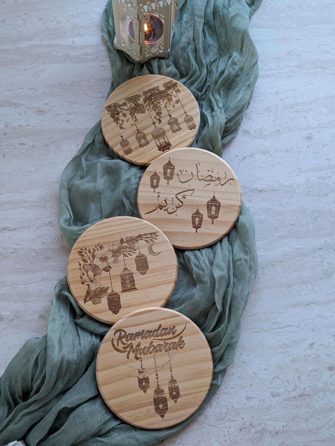 Ramadan Coasters, Ramadan Kareem Coasters, Set of 4 Coasters, Ramadan ...