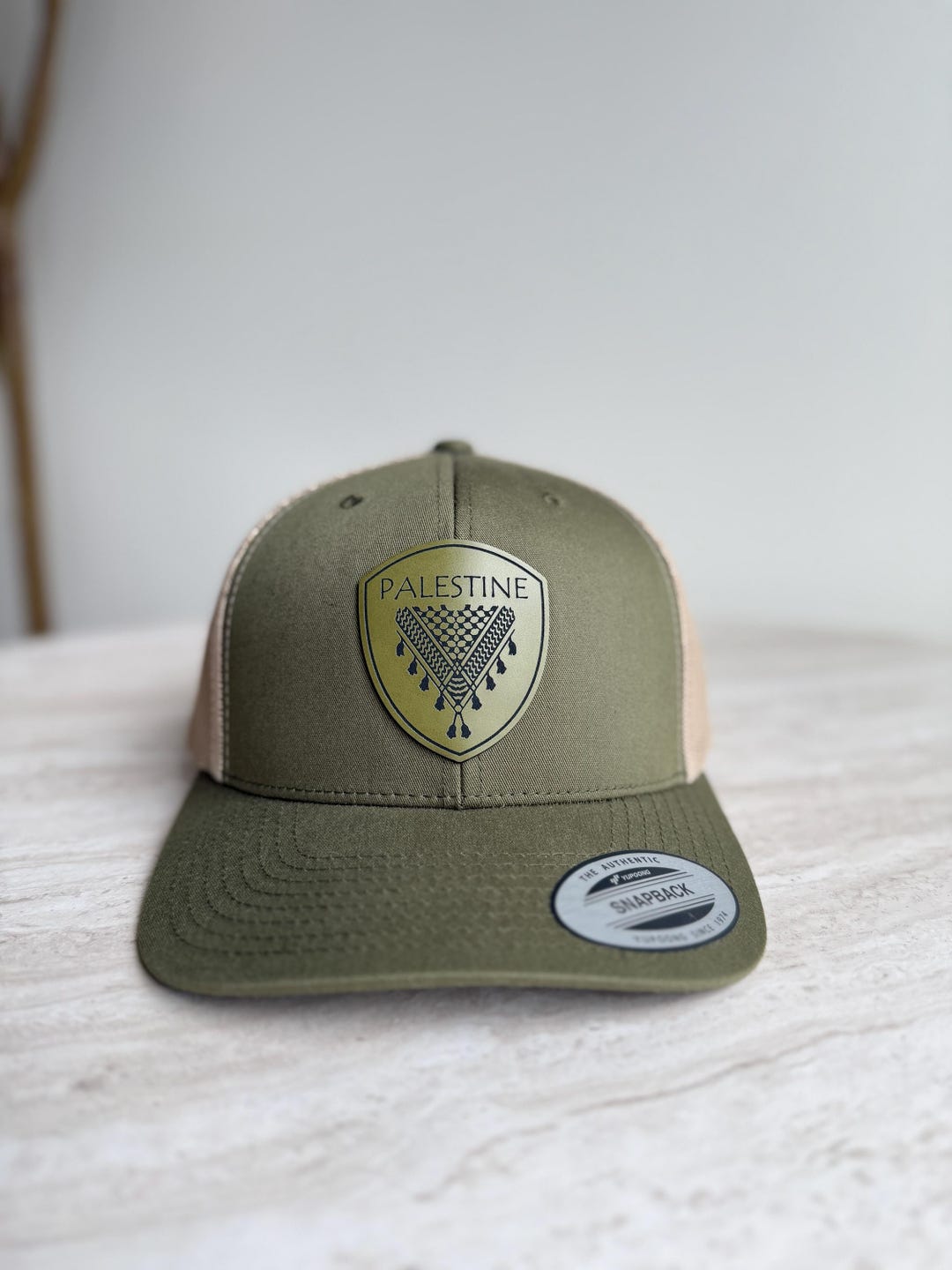Trucker Palestine Hat With Leatherette Patch - Keffiyeh Unisex Six ...