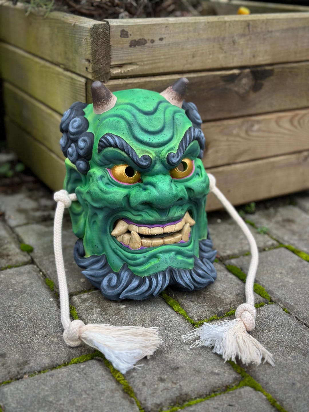 Oni Mask – Hand-painted Japanese Demon Mask | 3D Printed Cosplay & Wall ...
