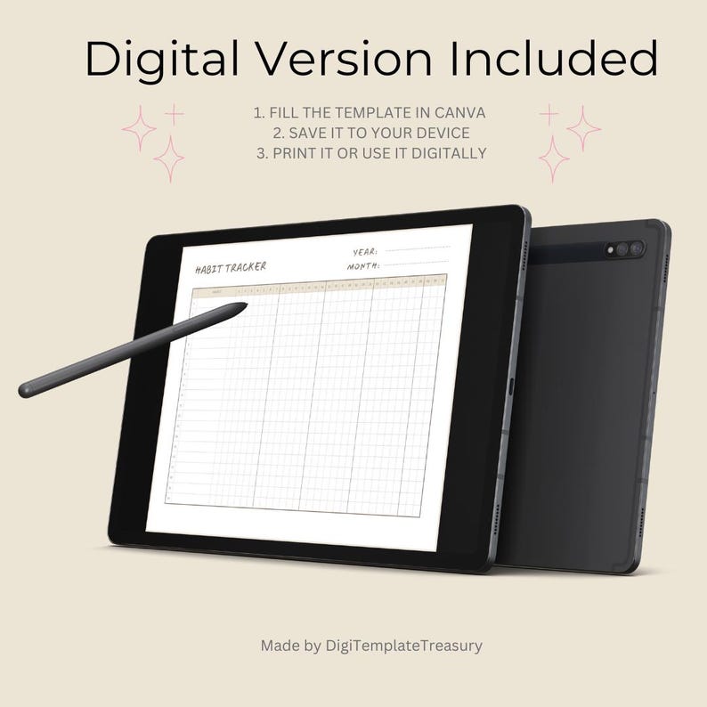 Monthly Habit Tracker Printable Pdf/fillable PDF, A4, 30-day Routine ...