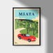 Retro Mazda MX5 Miata Poster | Vintage Convertible Wall Art | Perfect ...