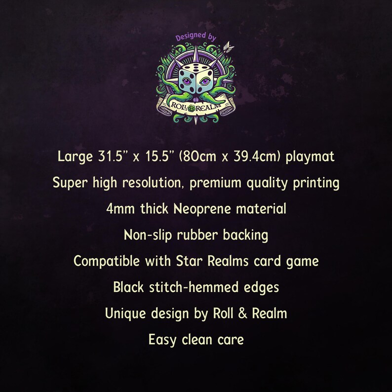 Star Realms Playmat | Starship Metal-themed Tabletop Game Mat | Large ...