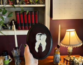 Molar Tooth Painting With Bow and Pearls - Etsy