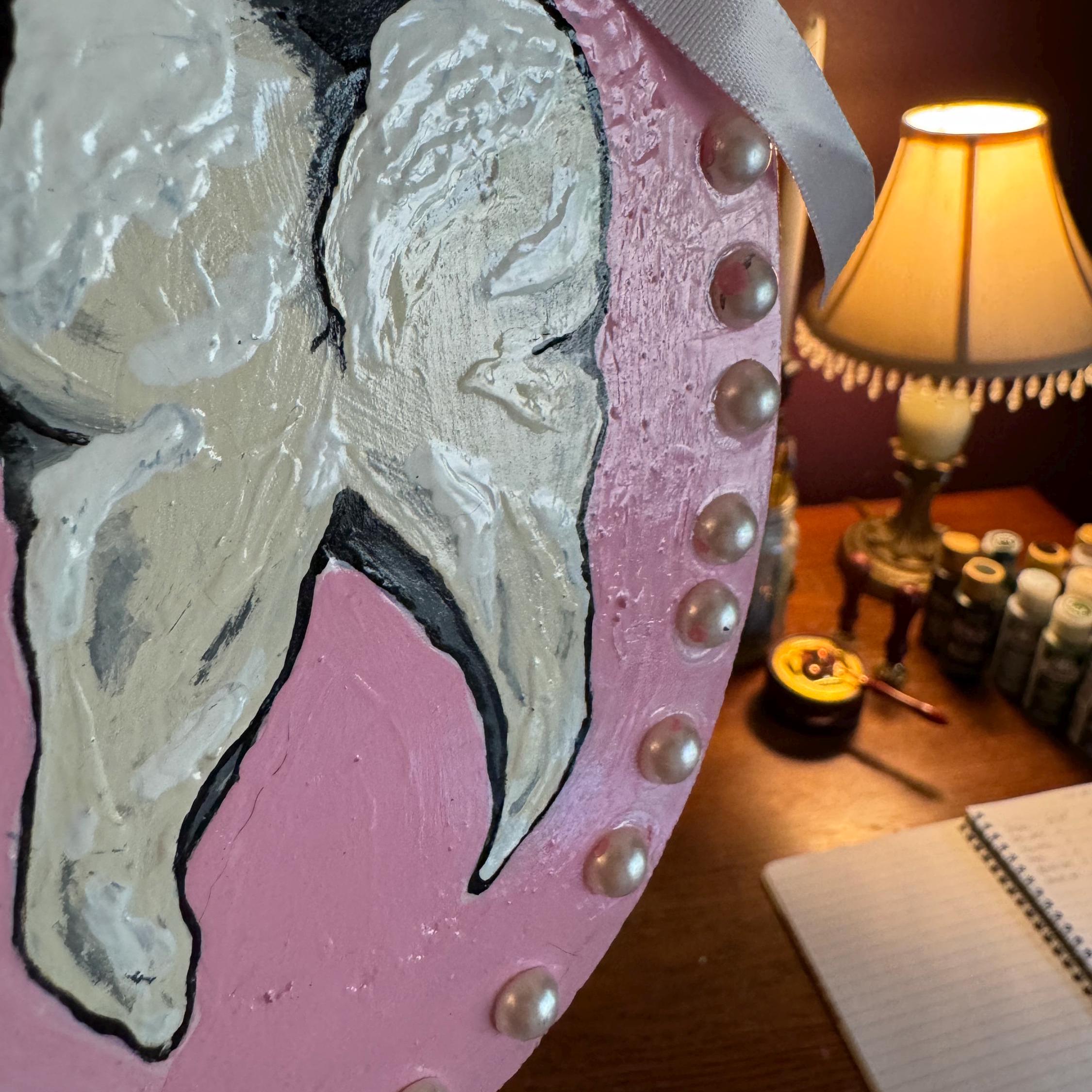 Molar Tooth Painting With Bow and Pearls - Etsy