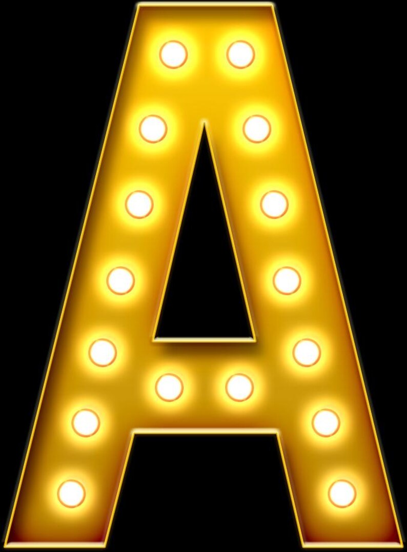 Font- Retro Marquee Light-up Font- Vintage Style Digital Letters for ...