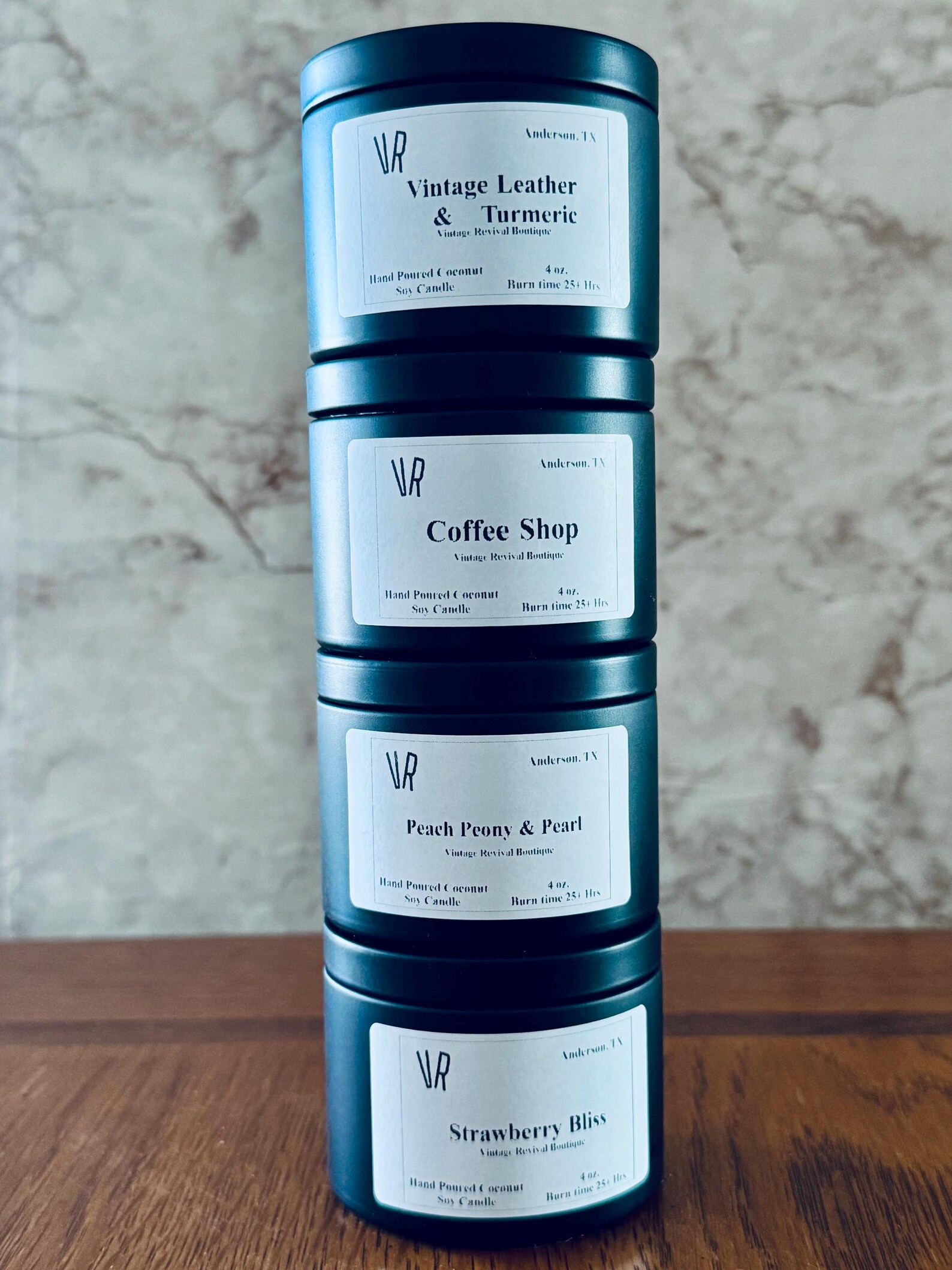 YOUR CHOICE! Gift Box Set- Includes 4 Scented Soy Candles With Wood ...