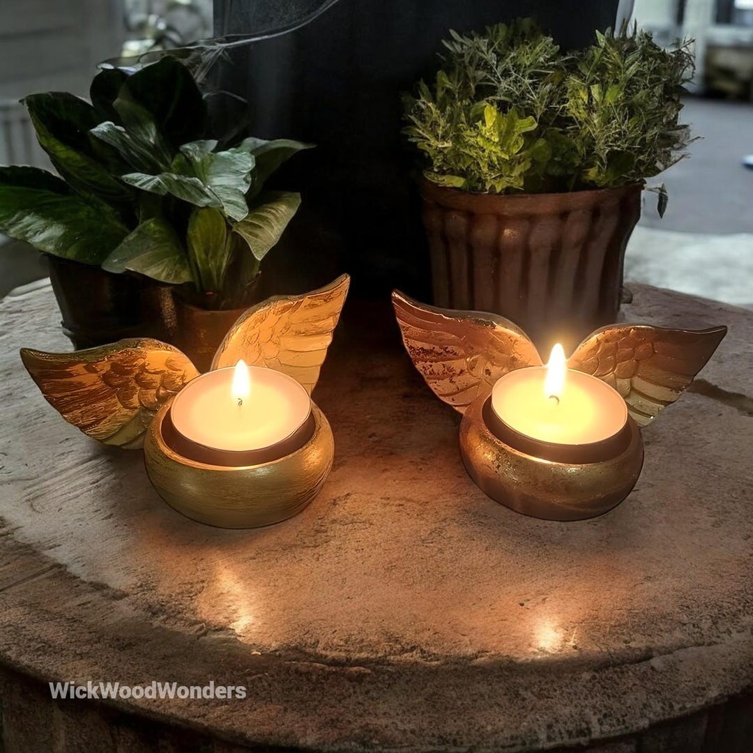Angel Wings Candle Holder | Resin Statue for Home Decoration | Prayer ...