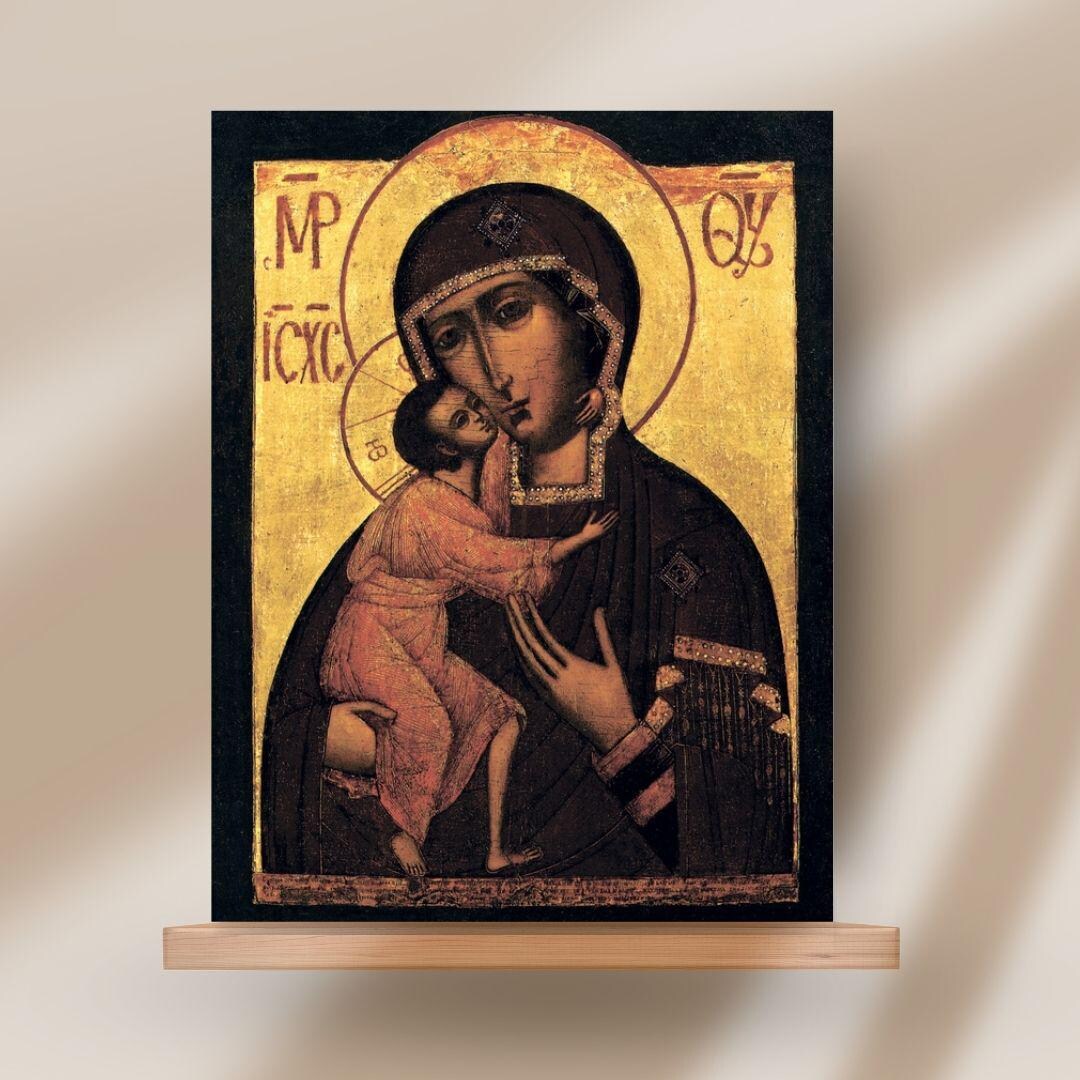 Handcrafted Wooden Icon: Virgin Mary Theotokos of St. Theodore - Etsy