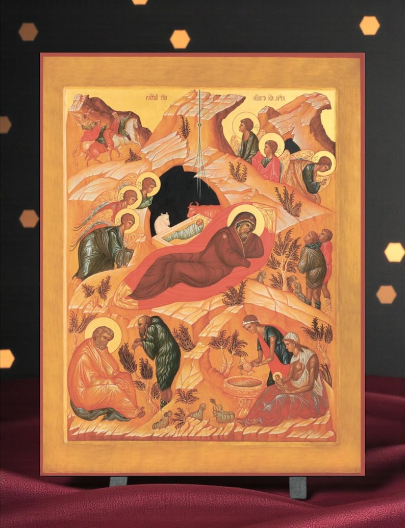 Nativity of Jesus Orthodox Icon – Birth of Christ Wooden Art - Etsy