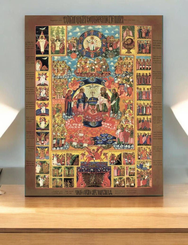 Orthodox Icon Creation of the World With Trinity, Angels, Saints - Etsy