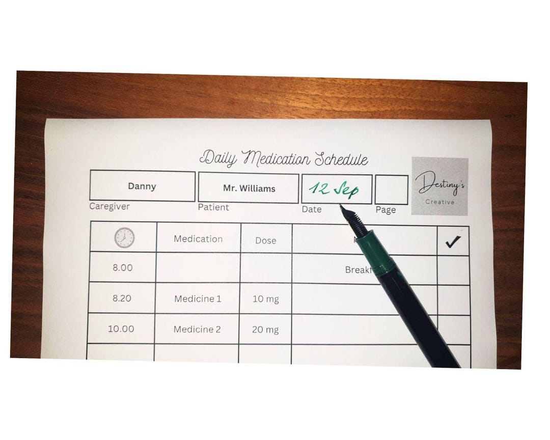 Customizable Medication Schedule Canva Template Page, Printable ...
