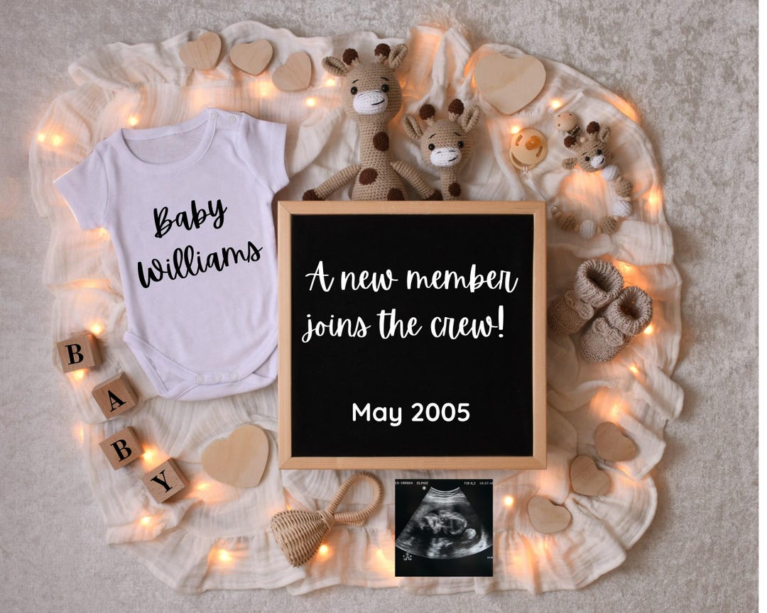 Editable Baby Announcement, Social Media Canva Template (digital ...
