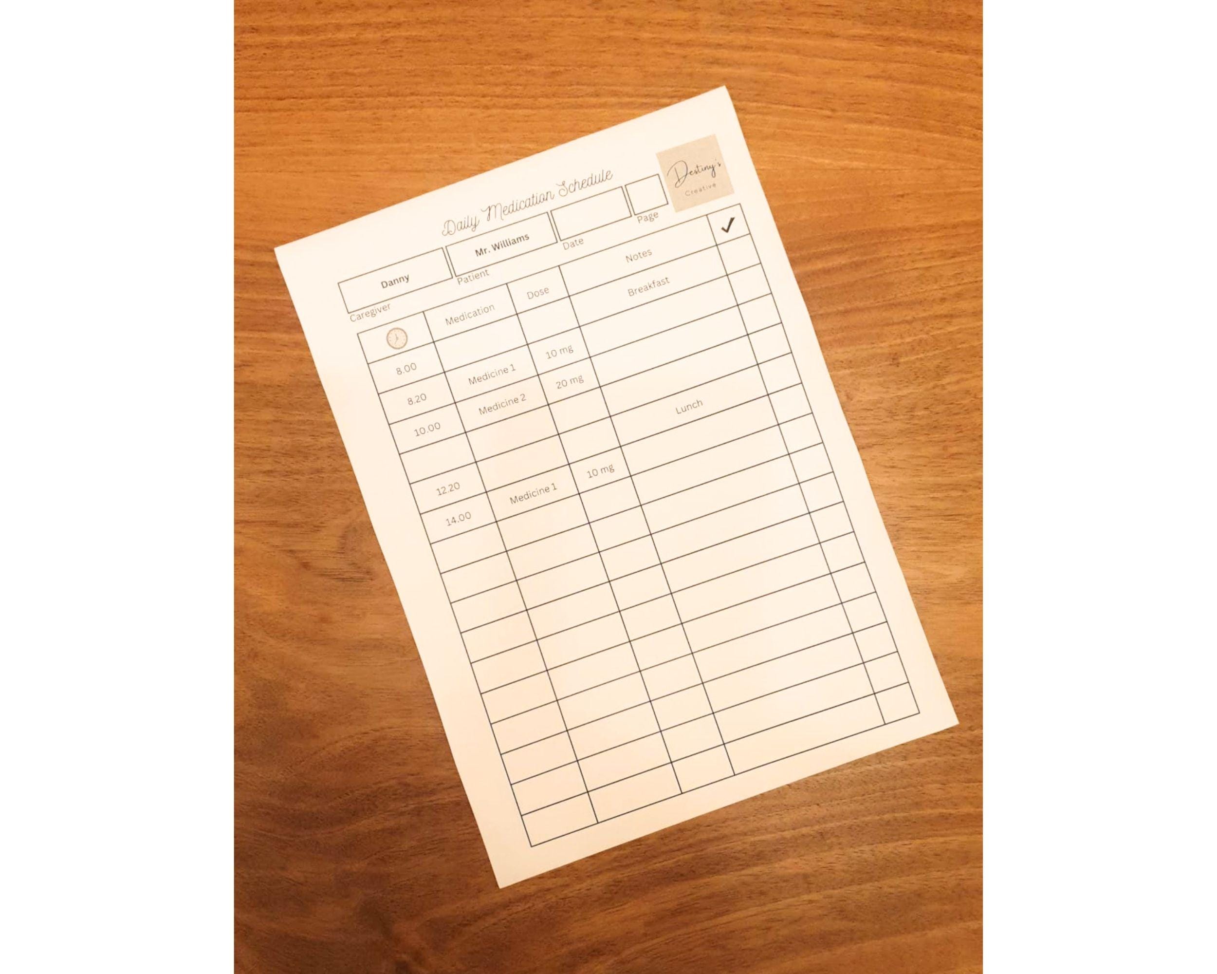 Customizable Medication Schedule Canva Template Page, Printable ...