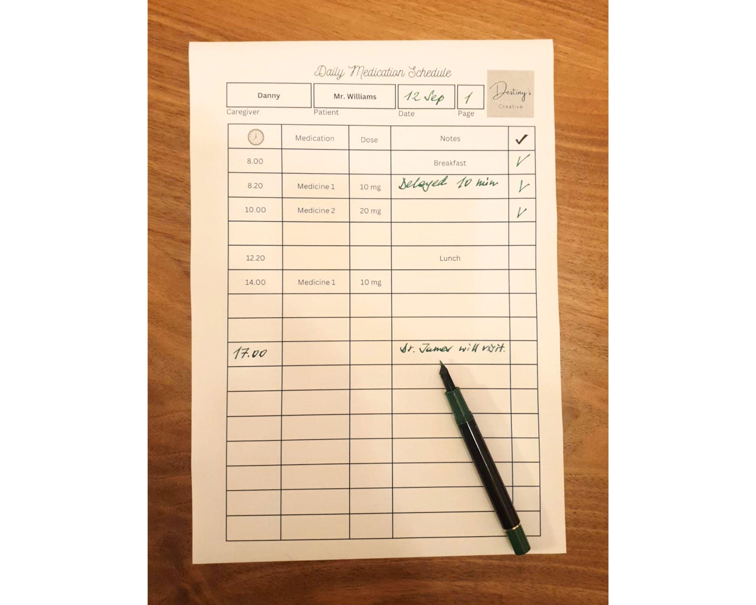 Customizable Medication Schedule Canva Template Page, Printable ...