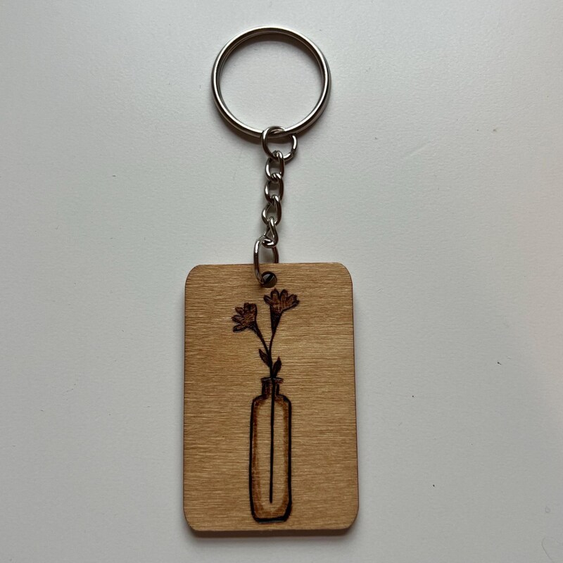 Wood Burned Keychain - Etsy