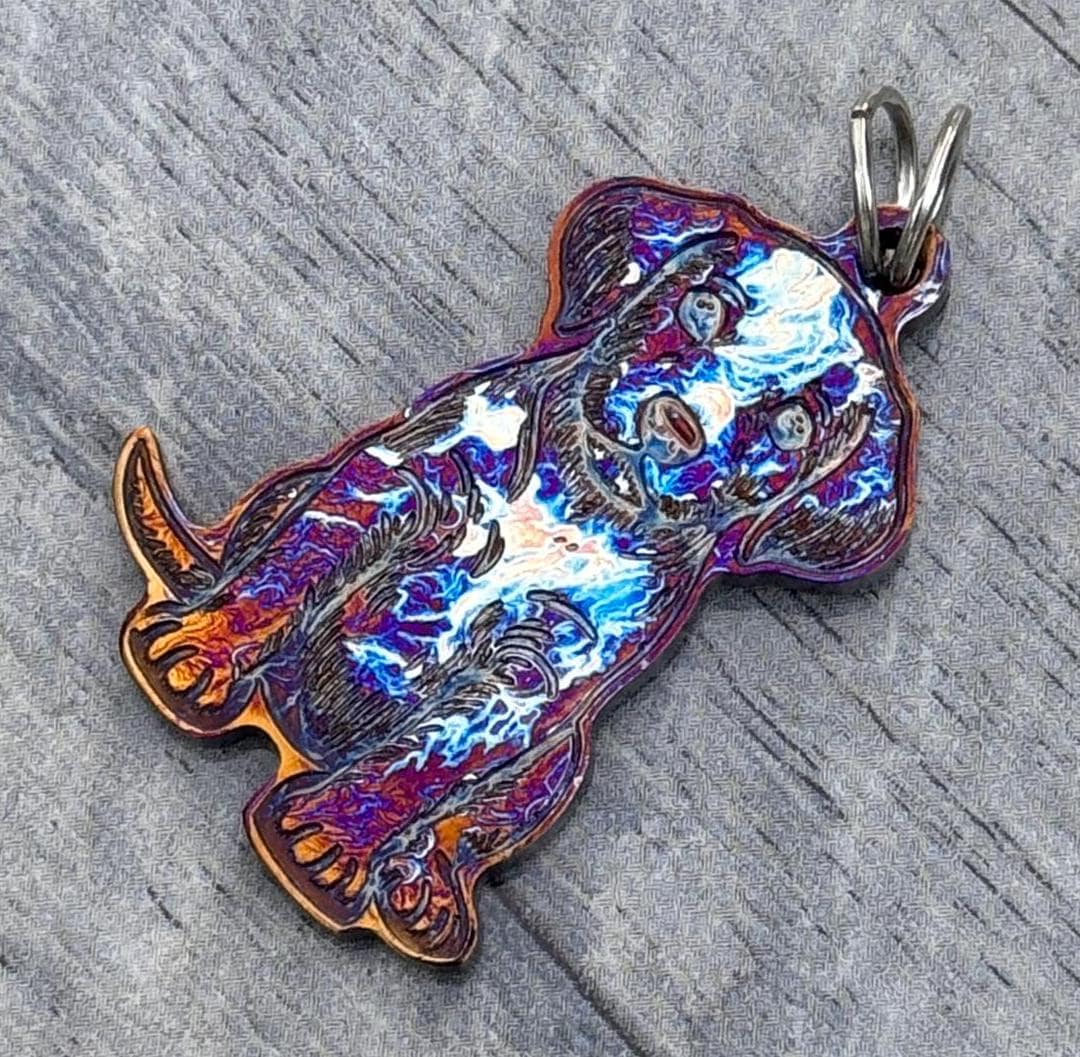 Flamed Titanium Dog Tag: Custom Engraved Pet ID - Etsy