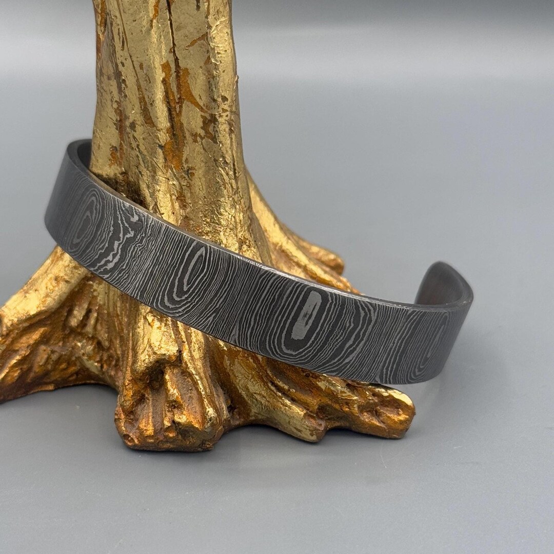 Hand Forged Damascus Steel Bracelet: Viking Bangle Cuff for Men - Etsy