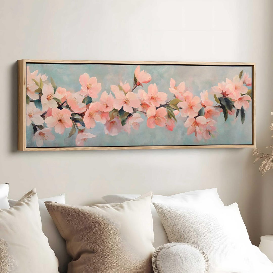 Peach Blossom Panorama Painting, Delaware State Flower Art, Botanical ...